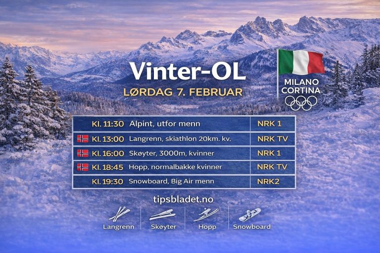 Vinter-OL 2026 lørdag 7. februar – fem finaler og sterke norske ...